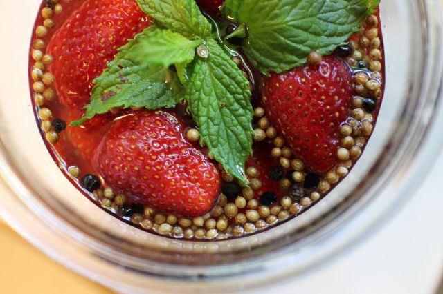 Pickled Green Strawberries
